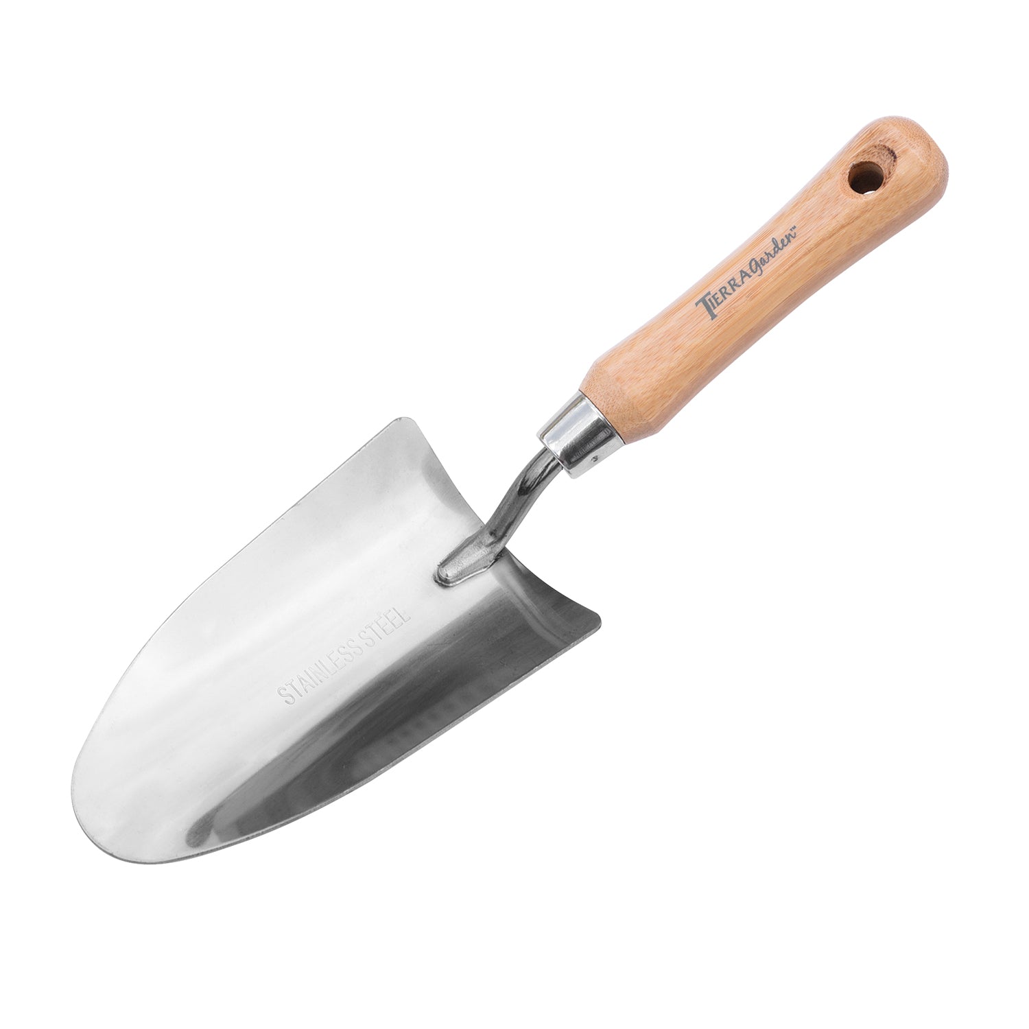 Stainless Steel Trowel with Bamboo Handle – Bast Brothers Garden Center